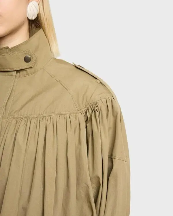 Chloé Gathered Ruffle Short Trench Coat