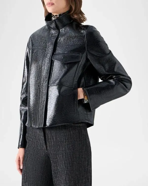 Akris Faux-leather Lacquer Jacket