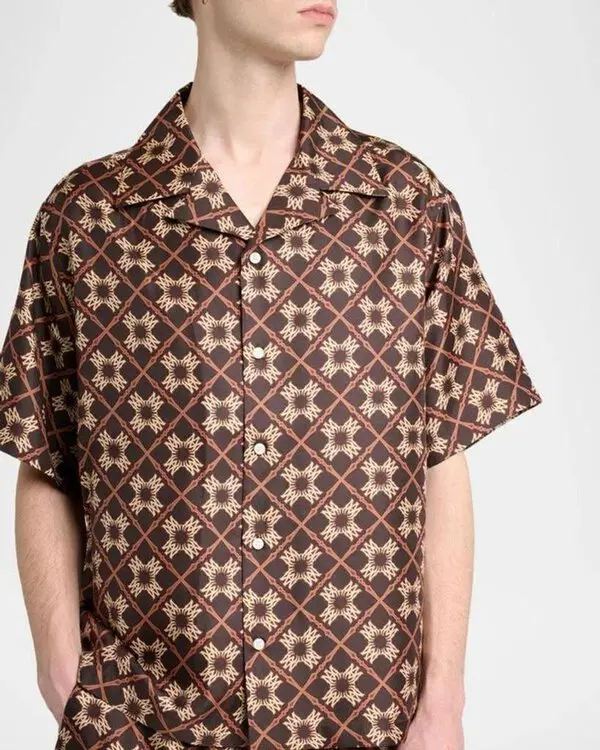 Amiri Apos;s Silk Ma Quad Camp Shirt