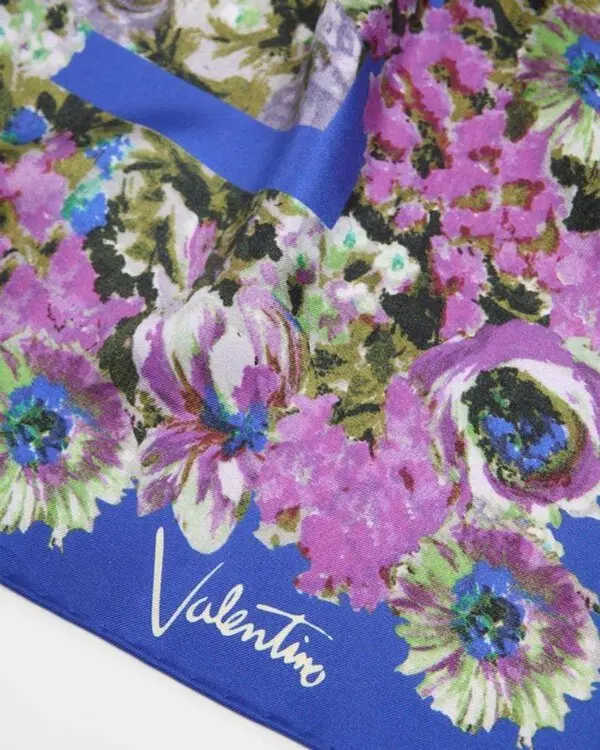 Valentino Garavani Floral Silk Foulard Scarf