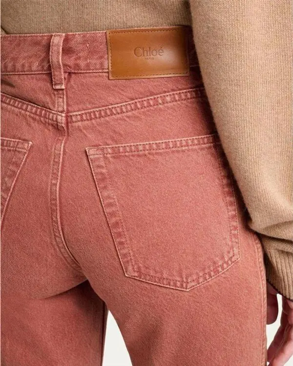 Chloé Mid-rise Straight-leg Denim Trousers - Crimson