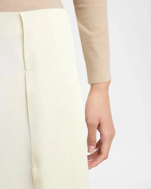 JIL SANDER Side Paneled Wool Sable Midi Skirt