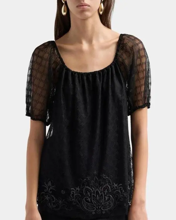 Johnny Was Amarrah Mesh Blouse