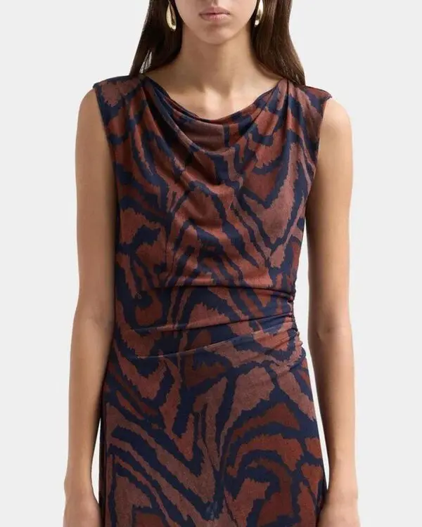 Johnny Was Leyla Abstract Cowl-neck Midi Dress - Kessari