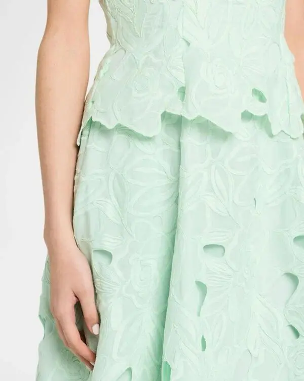 AS IT MAY Isla Cutout Floral-embroidered Midi Dress