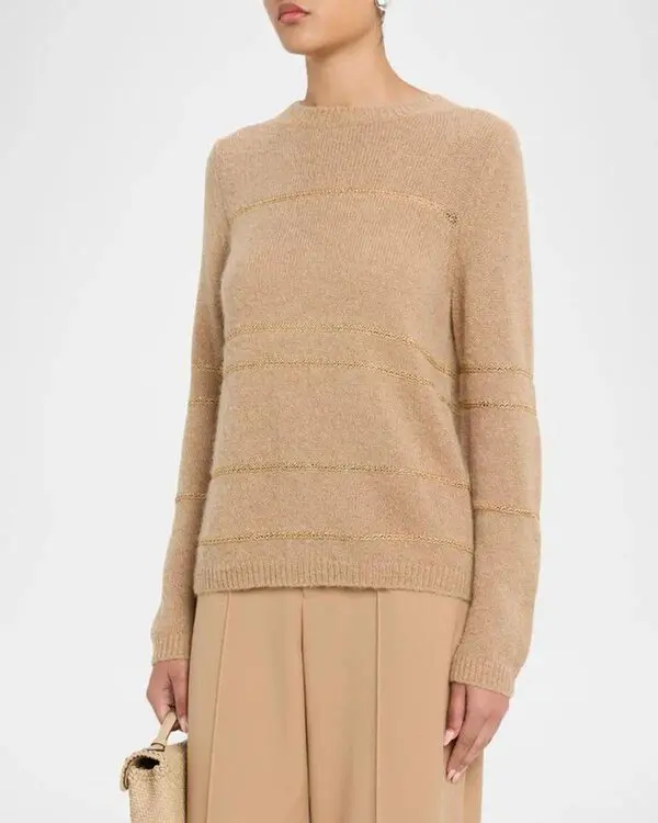 Fabiana Filippi Metallic Striped Wool-mohair Sweater