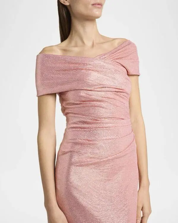 Talbot Runhof Mobina Draped Mirrorball Mermaid Gown
