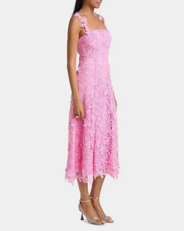 AS IT MAY Gabrielle Floral Lace Midi-dress