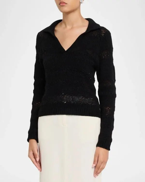 Fabiana Filippi Sequin Striped Knit Sweater - Nero
