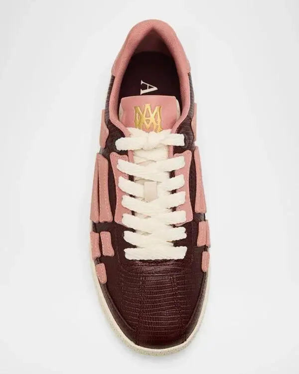 Amiri Lizard-embossed Leather Pacific Bones Sneakers