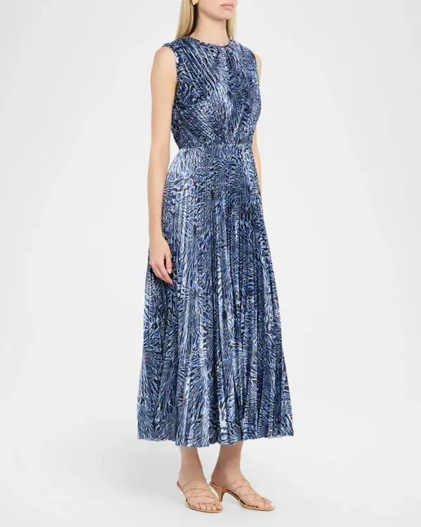 Ulla Johnson Malin Pleated Satin Midi Dress