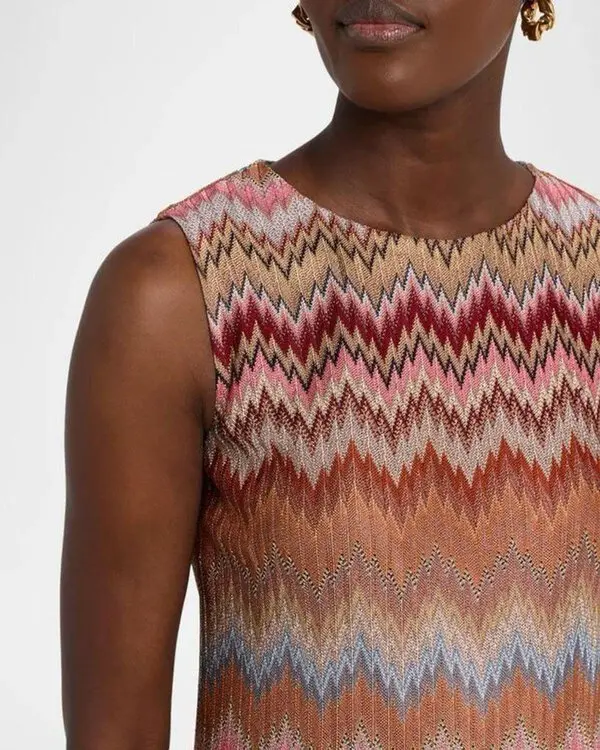Missoni Multicolor Snake Chevron Sleeveless Mini Dress