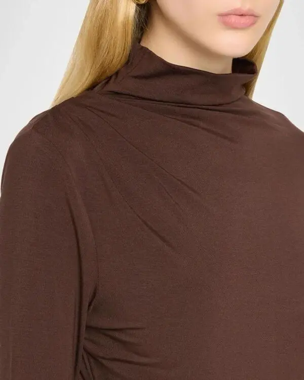 Veronica Beard Mylie Draped High-neck Top