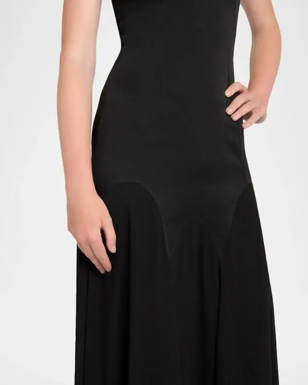 Alexander McQueen Sleeveless Satin Evening Dress - Black