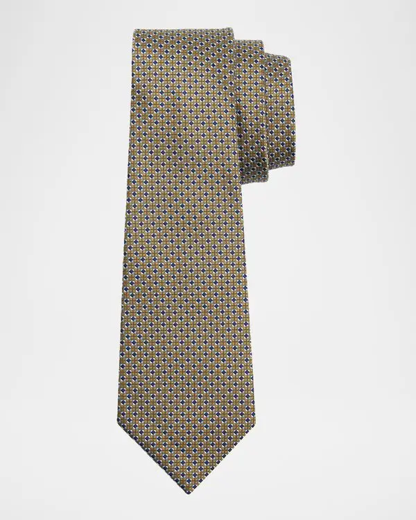 Zegna Apos;s Micro-geometric Silk Jacquard Tie