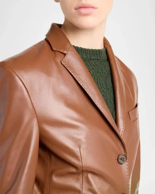 Etro Ombre Leather Single-breasted Jacket