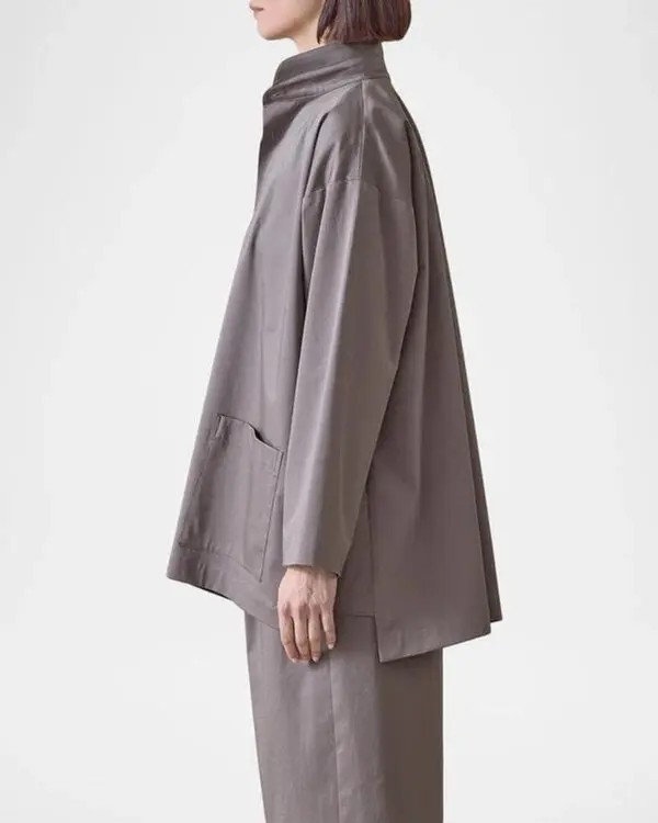 Eskandar Slim A-line Stretch Cotton Jacket