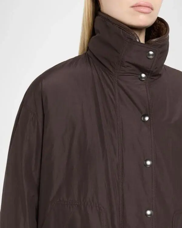 Brunello Cucinelli Curly Shearling Reversible Coat