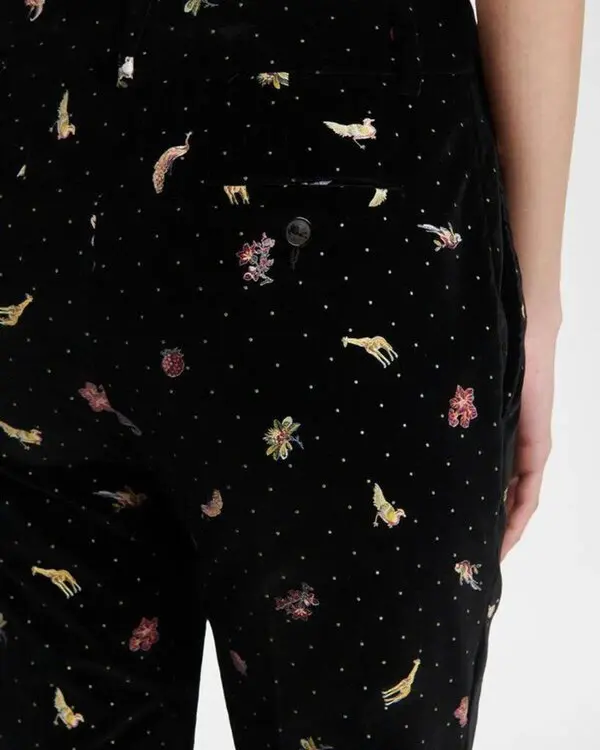 Etro Polka-dot Velvet Flare Trousers - Printed Bl