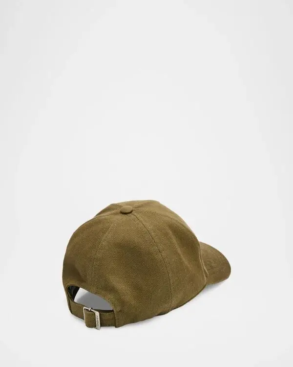 Saint Laurent Apos;s Cassandre Cotton Denim Twill Baseball Cap - Kaki