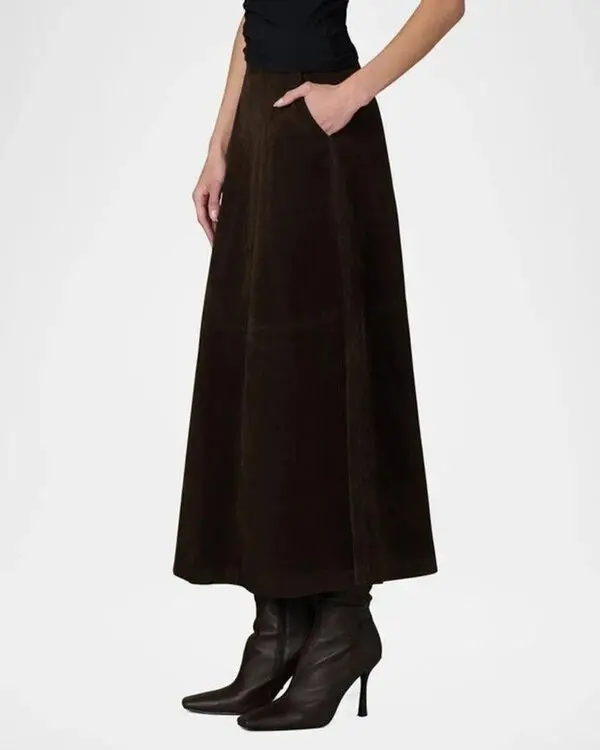 JOE & APOS;S JEANS The Tavi Vegan Suede Midi-skirt