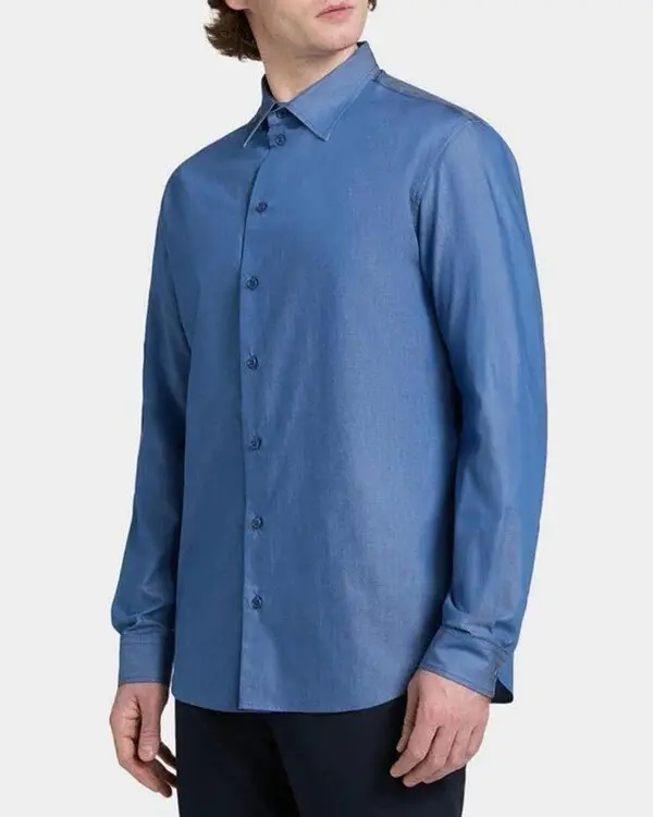 Emporio Armani Apos;s Contrast-collar Polyester Sport Shirt