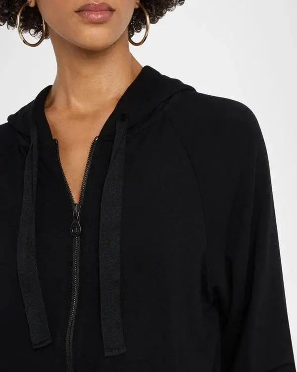 Majestic Filatures French Terry Zip-front Hoodie - Black