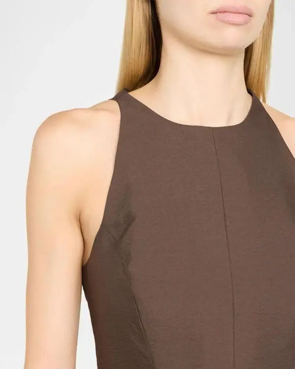 Brunello Cucinelli Sleeveless Cotton-blend Fit-and-flare Mini Dress