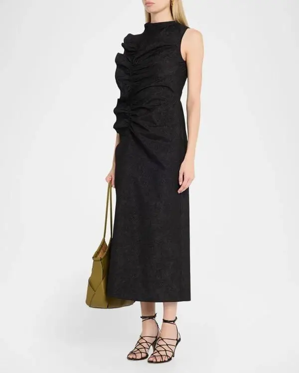 Ulla Johnson Demetria Ruffled Taffeta Midi Dress