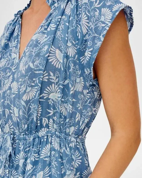 Rails Juni V-neck Linen Midi Dress