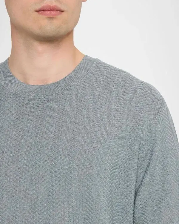 Giorgio Armani Apos;s Silk And Cotton Chevron Crewneck Sweater