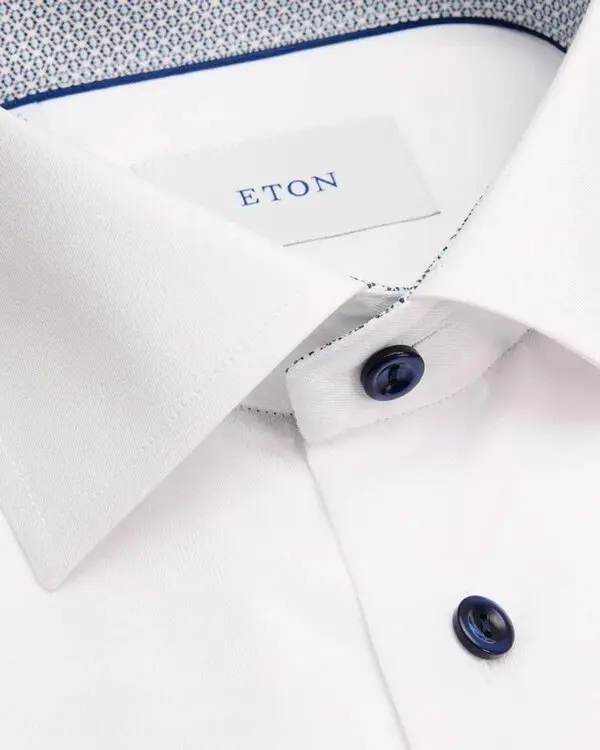 Eton Apos;s Slim-fit Twill Geometric-lined Dress Shirt