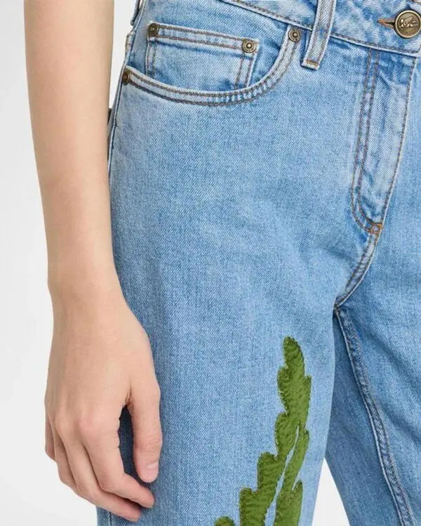 Etro Paisley Embroidered Bootcut Jeans - Multicolou