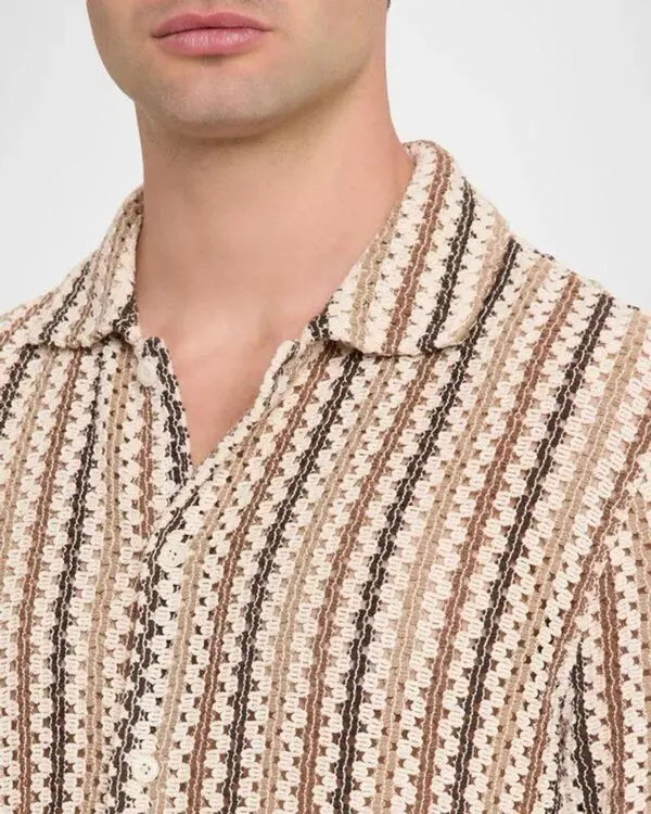 Vince Apos;s Beach Stripe Italian Cotton-blend Shirt