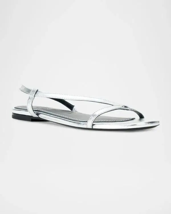 Staud Louden Metallic Leather Sandals