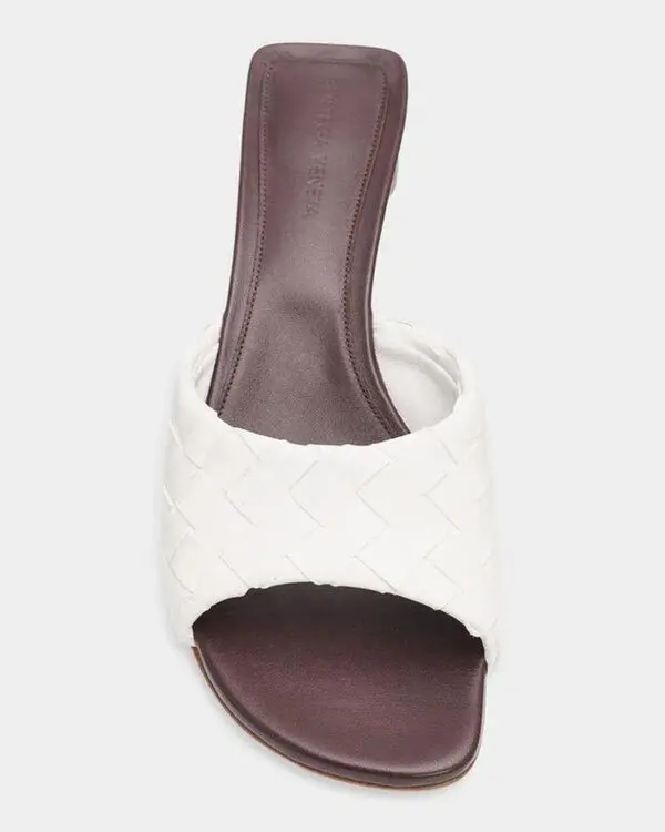 Bottega Veneta Livia 40mm Leather Mules - Alabaster