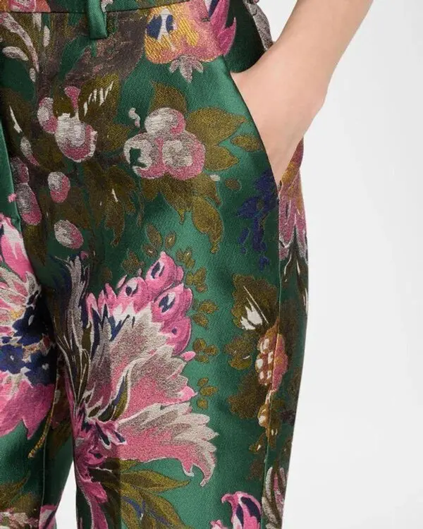 Etro Floral Jacquard Slim-leg Ankle Trousers - Multicolor