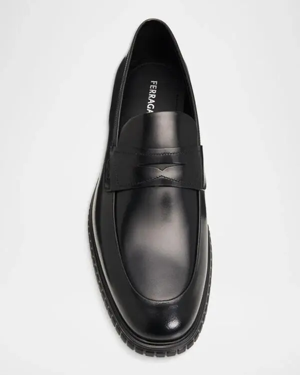 FERRAGAMO Apos;s Leather Rubber-sole Penny Loafers