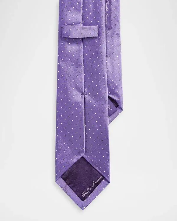 Ralph Lauren Purple Label Apos;s Pin Dot Peau De Soie Tie - Purple