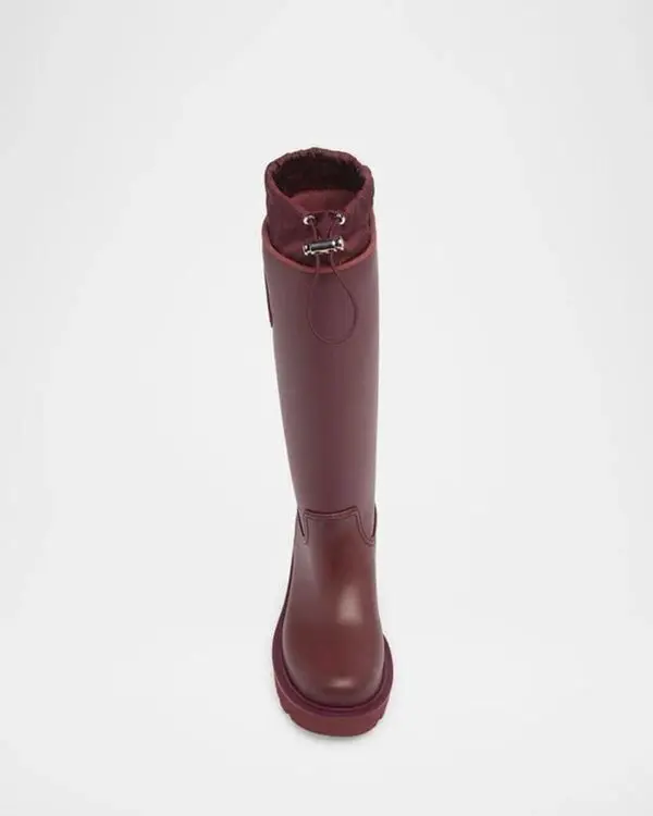 Moncler Kickstream High Waterproof Rain Boots - Medium Red