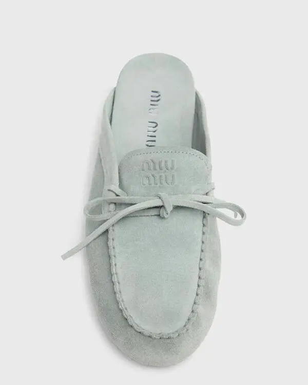 Miu Miu Sabot Suede Moccasin Mules