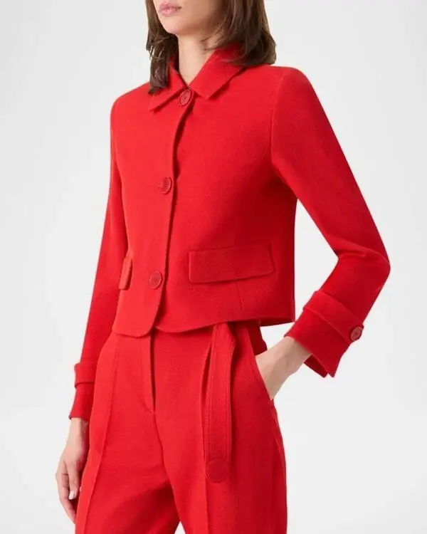 Akris Single-breasted Wool Tricotine Boxy Jacket