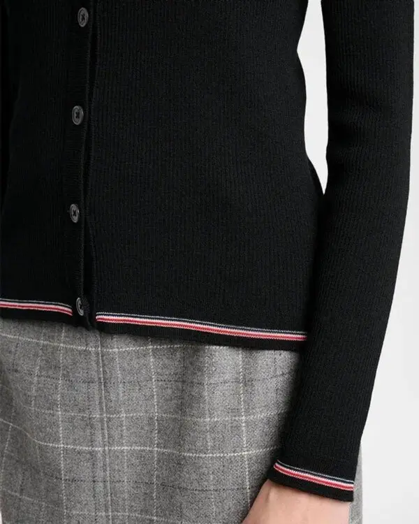 Thom Browne Rib-knit Wool Cardigan - Black