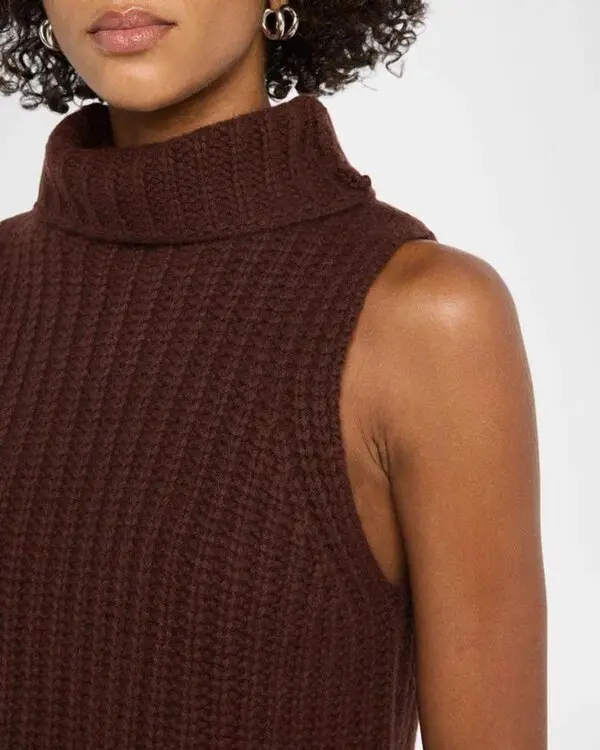 Sablyn Saige Cropped Cashmere Turtleneck Sweater Vest