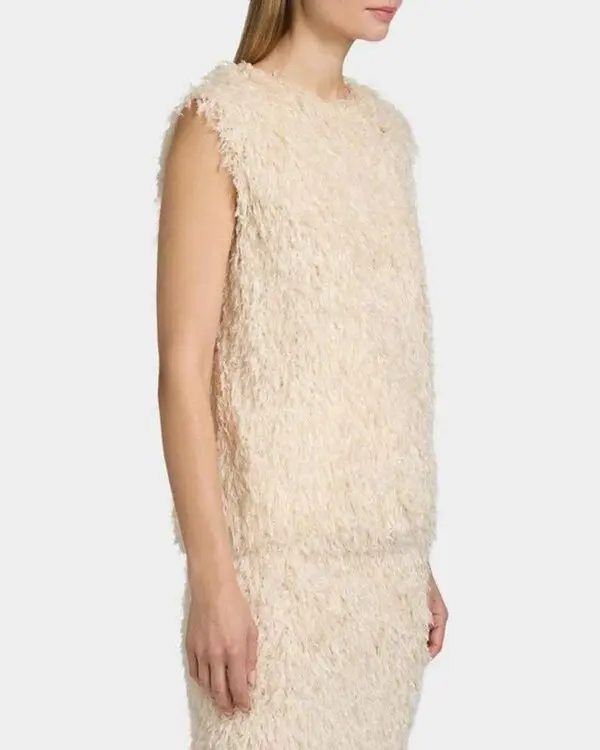 TOTEME Feathered Jersey Sleeveless Top