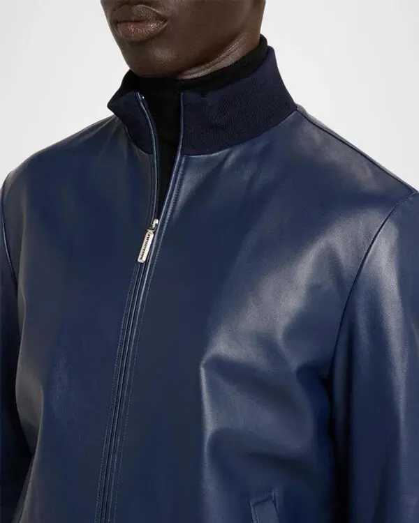 Stefano Ricci Apos;s Leather Knit-trim Full-zip Blouson
