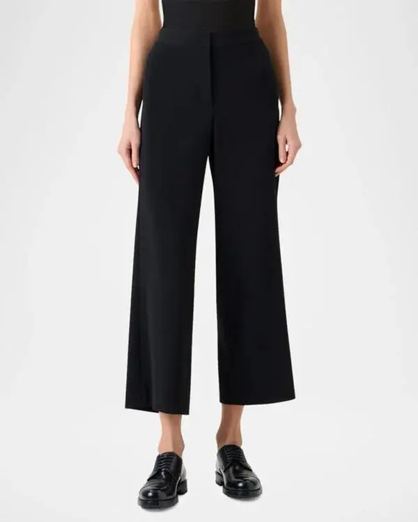 Akris Marlon Cropped Pants In Signature Laser-cut Crepe