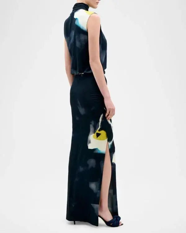 Silvia Tcherassi Cody Scarf-neck Floral Sleeveless Maxi Dress