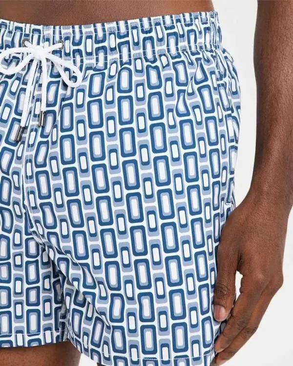 Bugatchi Apos;s Cruz Short-length Geometric Swim Trunks