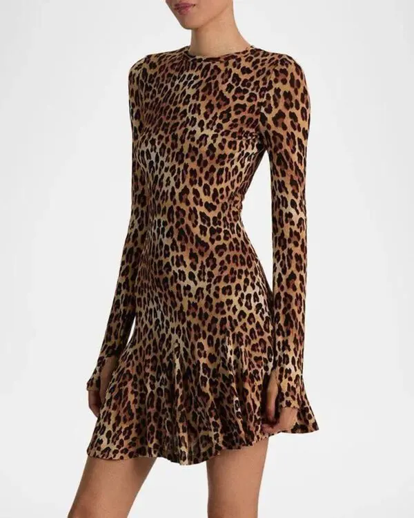 Alice + Olivia Wendy Cheetah Print A-line Dress